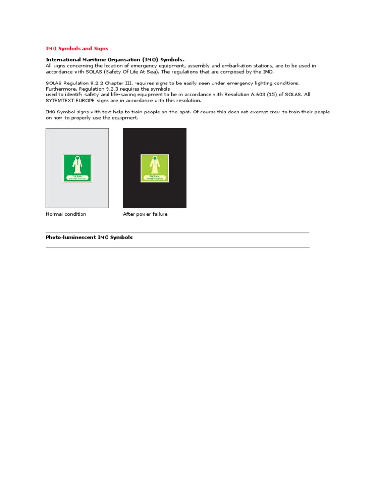 IMO Symbols and Signs | PDF