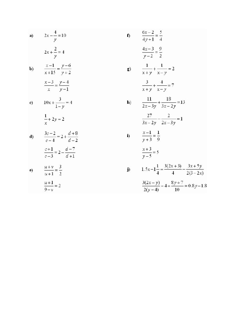Linear Equations and Linear Inequalities Worksheet | PDF