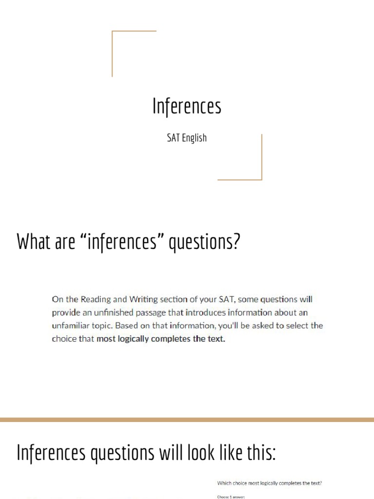 Inferences (SAT English) | PDF