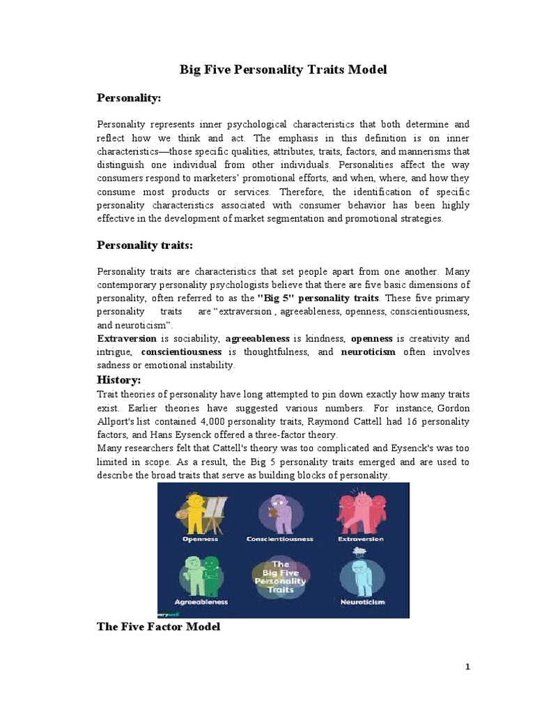 Big Five Personality Traits Model | PDF | Personality Psychology ...