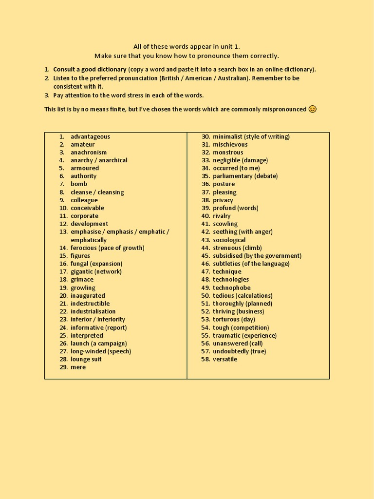 Pronunciation Guide for Common Words | PDF | Cognitive Science | Cognition
