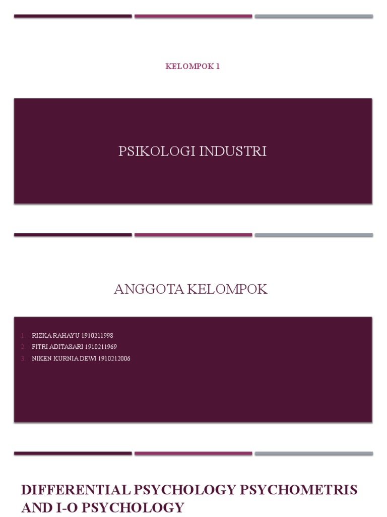 Psikologi Industri Kelompok 1 | PDF
