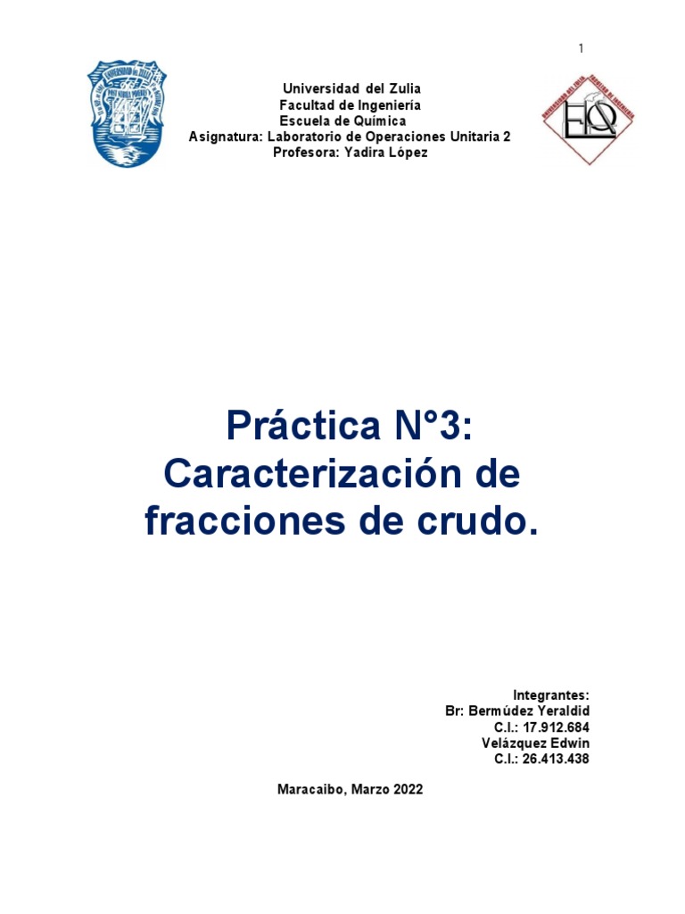 Caracterización de crudo mediante ASTM D-86 y D-287 | PDF | Petróleo ...
