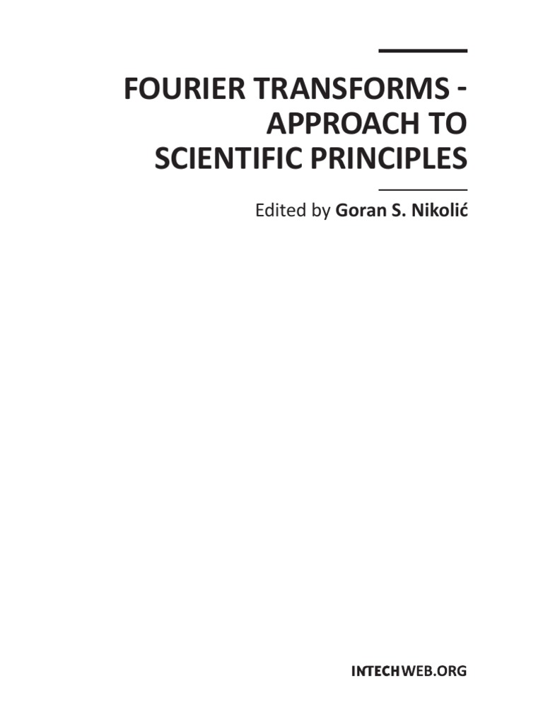 Fourier Transforms Approach To Scientific Principles Pdf Spectral