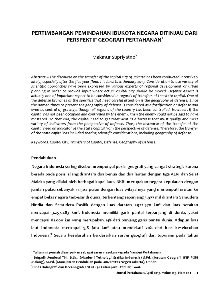 Pertimbangan Pemindahan Ibukota Negara D 0b4bb064 | PDF | Earth Sciences | Geography