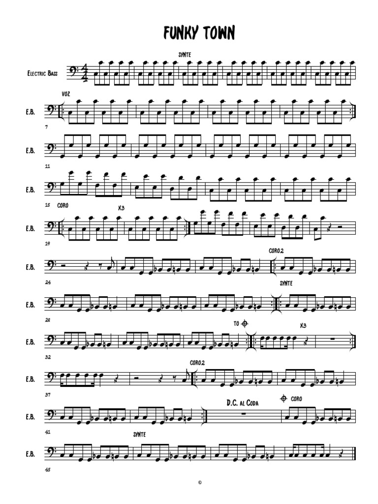 Funky Town Bass | PDF