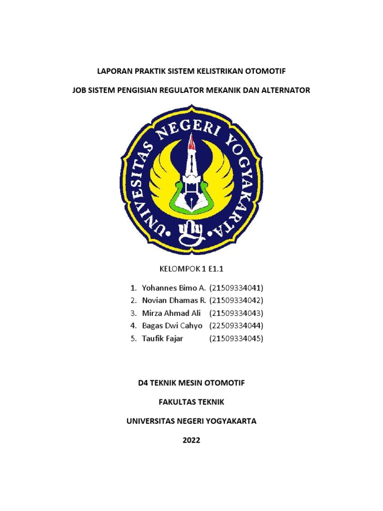 Kelompok 1 - E1.1 - Job Sistem Pengisian Regulator Mekanik Dan ...