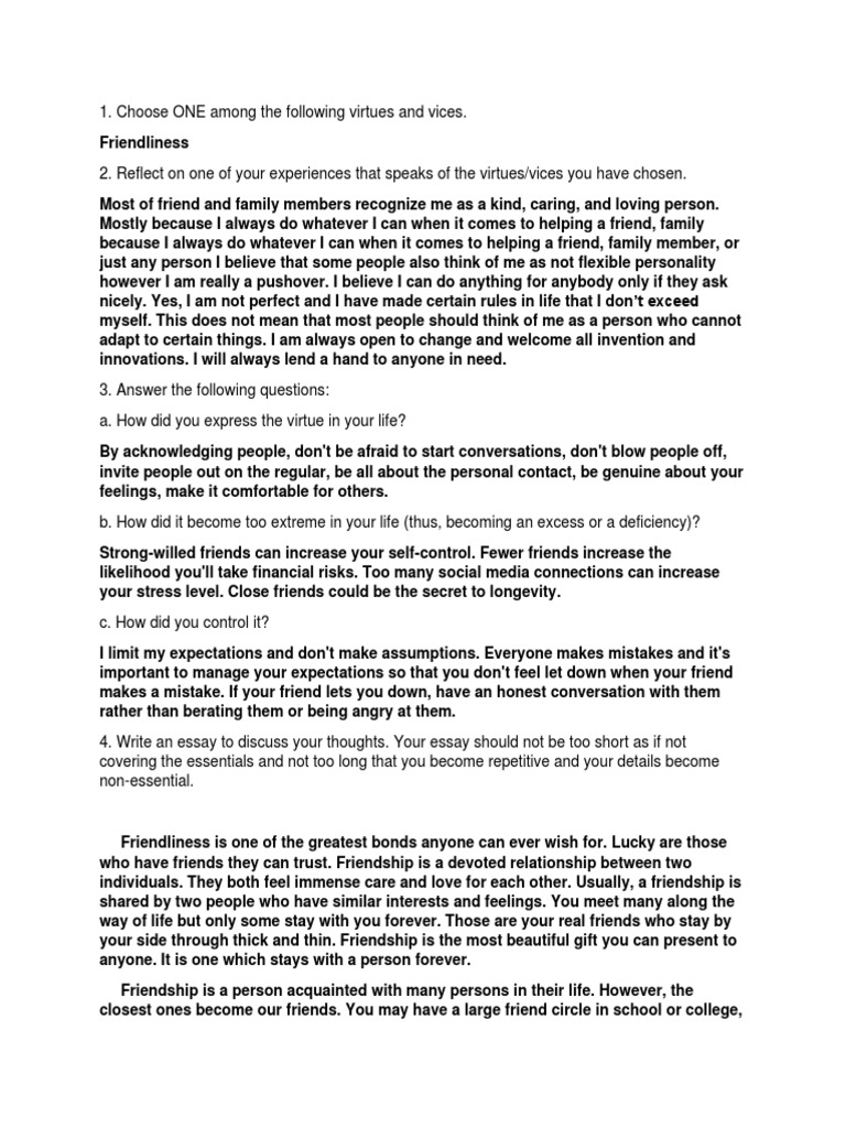 Module 8 Activity | Download Free PDF | Friendship | Virtue