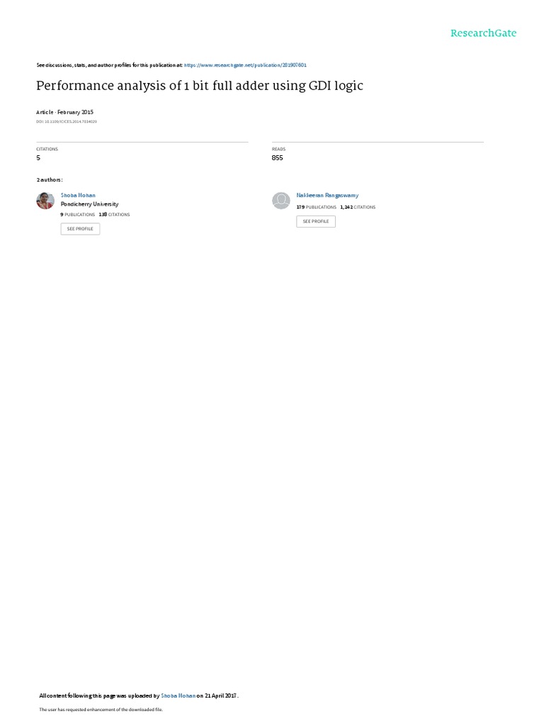 CS243 Ieee | PDF | Logic Gate | Mosfet