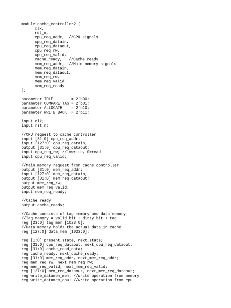 Cache Controller | Download Free PDF | Input/Output | Cache (Computing)
