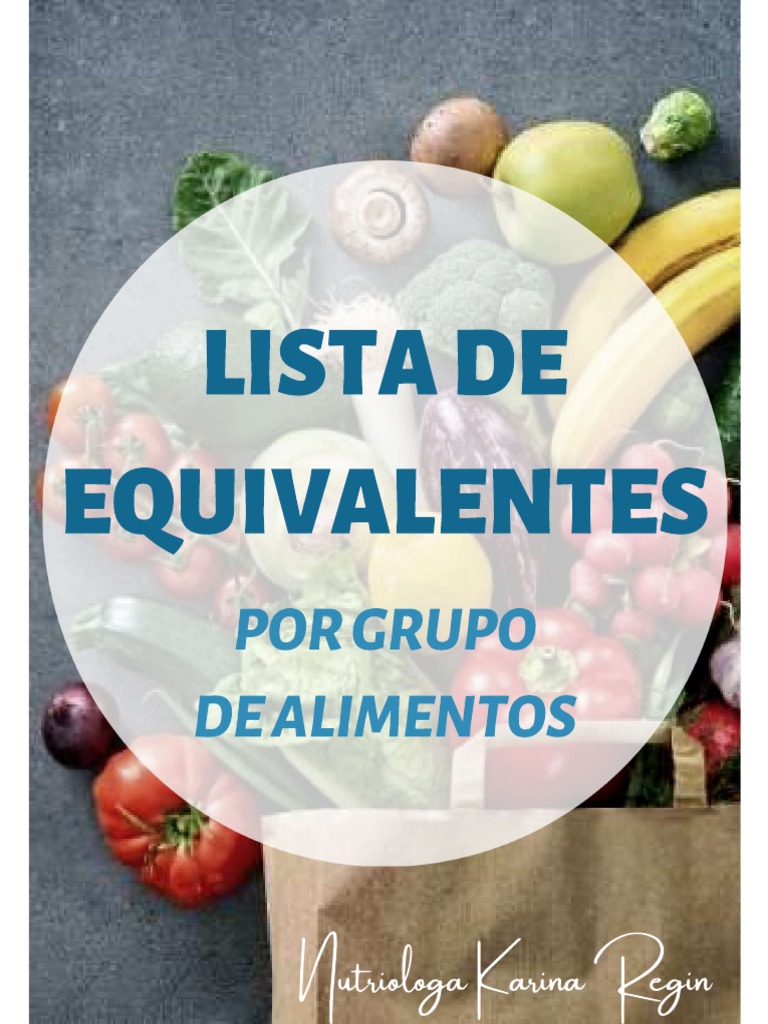Lista de Equivalentes Por Grupo de Alimentos | PDF