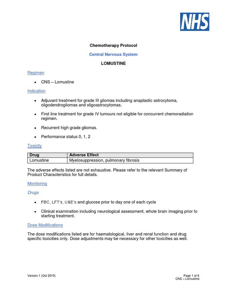 Lomustine-ver-1 | PDF | Chemotherapy | Medical Treatments