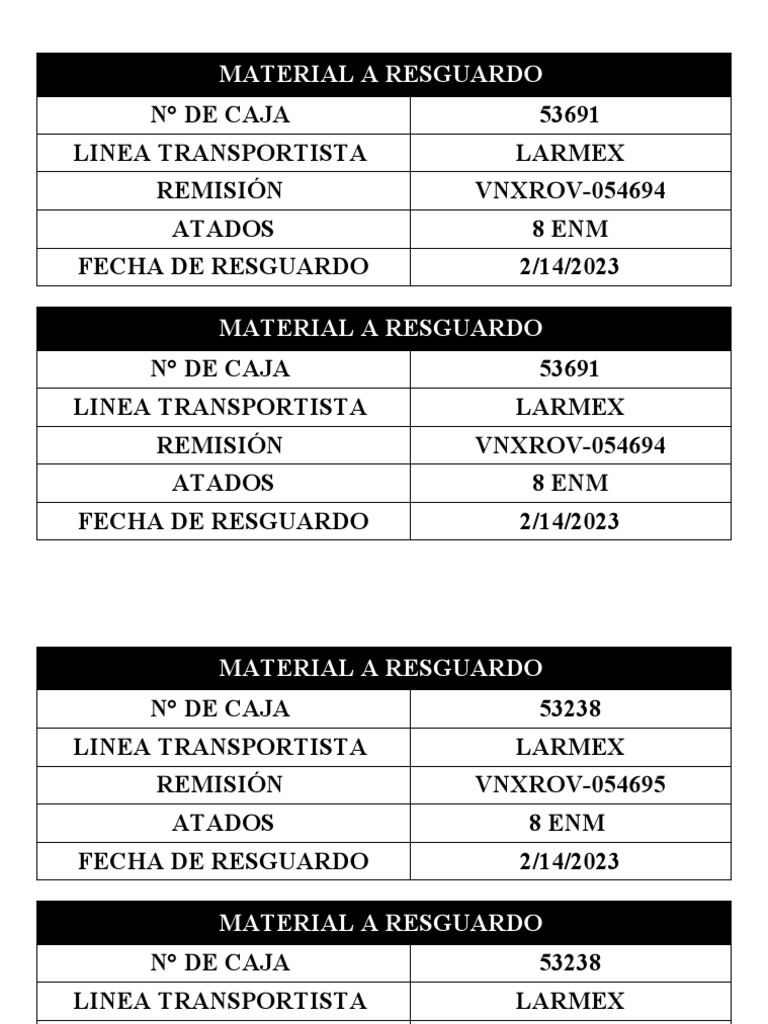 Etiqueta Resguardo | PDF