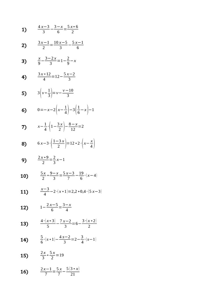 LineÃ¡Rne Rovnice So Zlomkami-1 | PDF