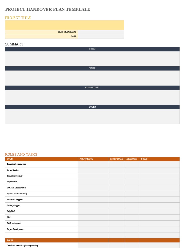 IC Project Handover Plan 11458 | PDF
