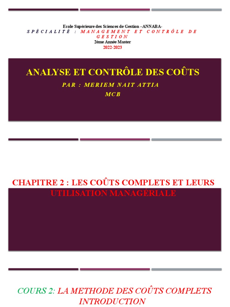 Cours 2 | PDF | Inventaire | Coût