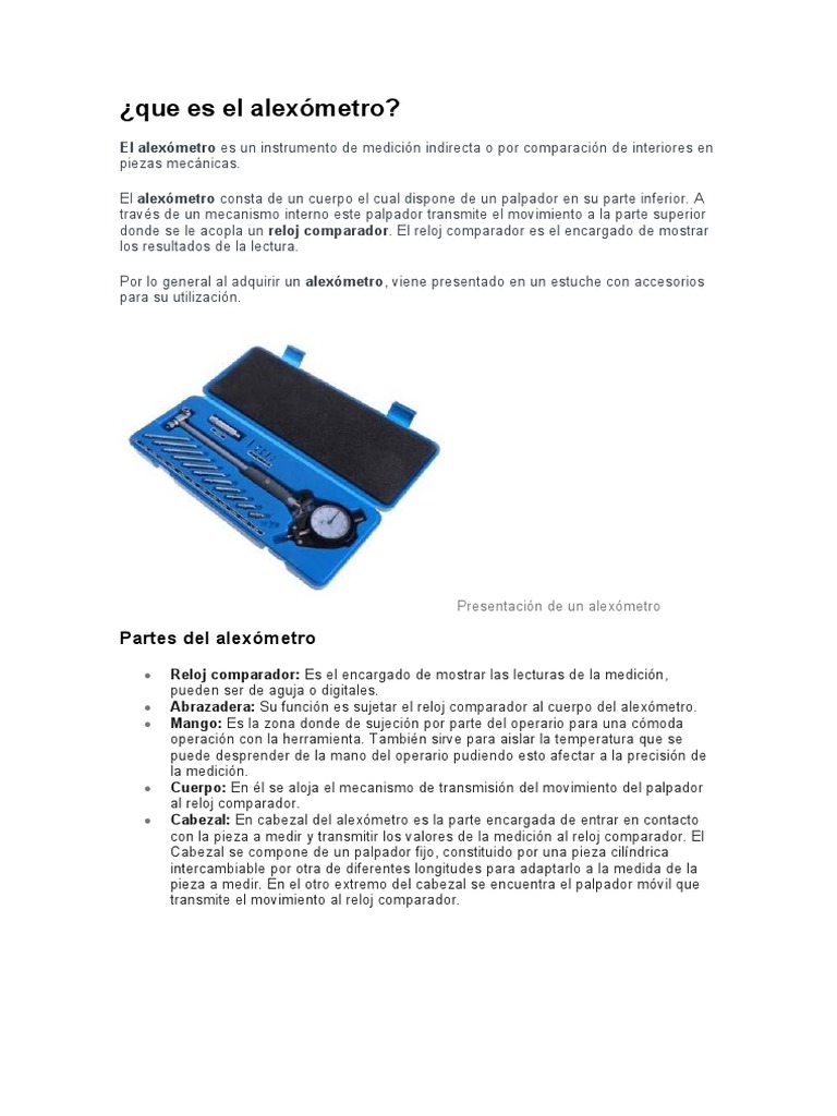 Que Es El Alexómetro | PDF | Medición | Metrología