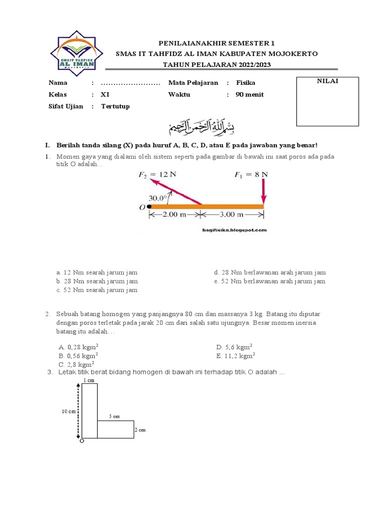 Soal Uas Sma Fisika Kelas Xi 2022-2023 | PDF | Griya & Taman