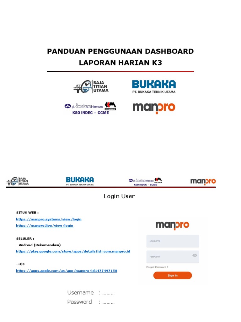 Panduan Dashboard - Laporan Harian HSE | PDF
