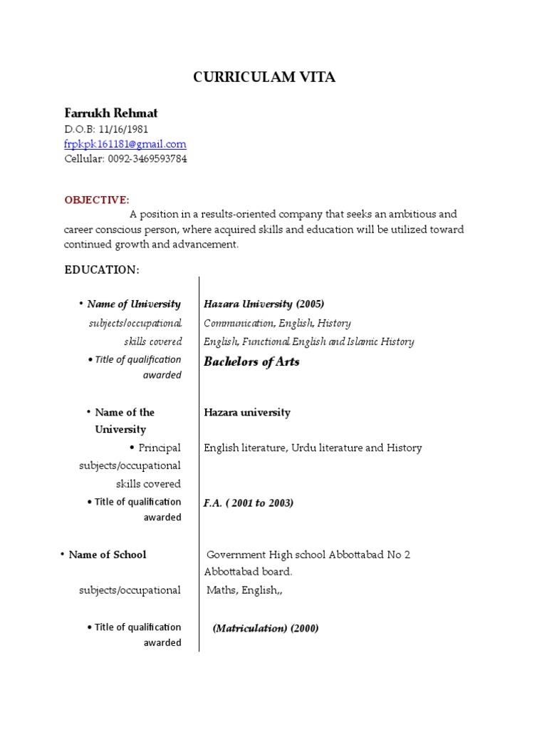 Farrukh CV | PDF