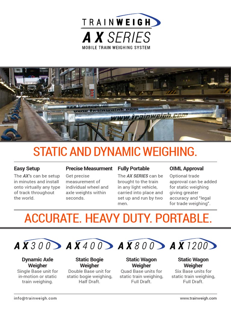 AX-300 Brochure | PDF | Train | Weight