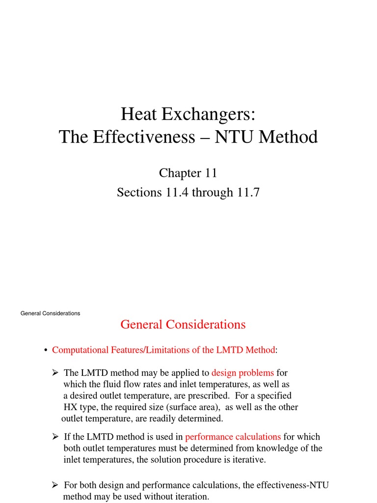 Heat Exchanger - Effectiveness - NTU Method | PDF | Heat Exchanger ...