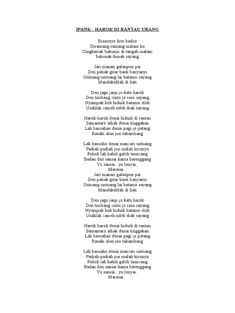 Lirik Lagu Ipank | PDF