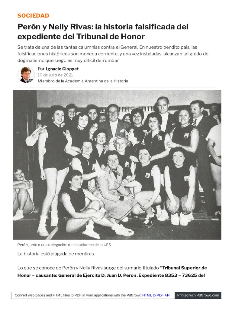 Perón y Nelly Rivas: La Historia Falsificada Del Expediente Del ...