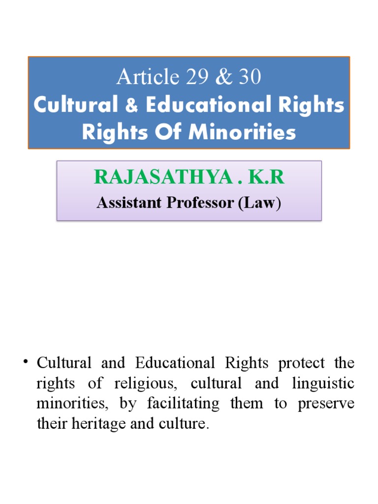 An Analysis of Articles 29 & 30 of the Indian Constitution Regarding ...