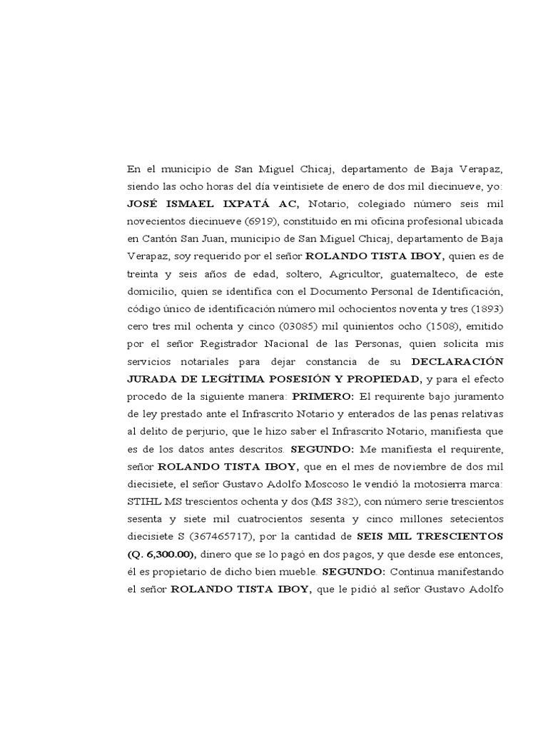 Propiedad de Motosierra - Rolando Tista Iboy | PDF | Justicia | Crimen y violencia