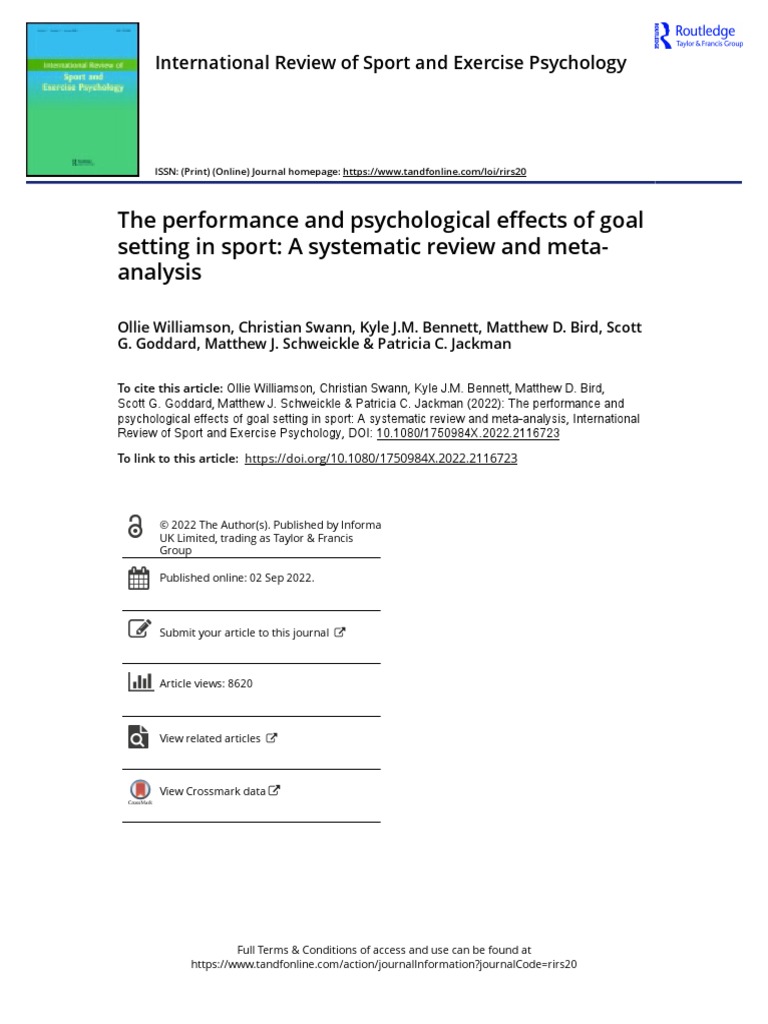 The Performance and Psychological Effects of Goal Setting in Sport A ...