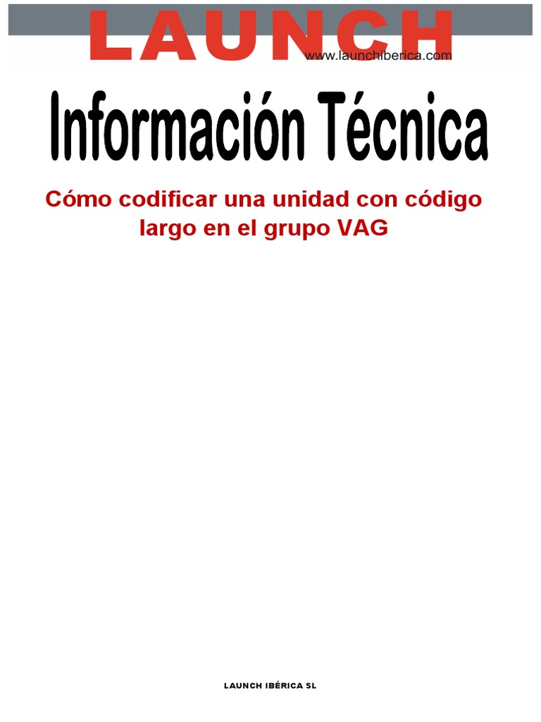 Launch BOLETIN Como Codificar Una Unidad Con Codigo Largo en El Grupo ...