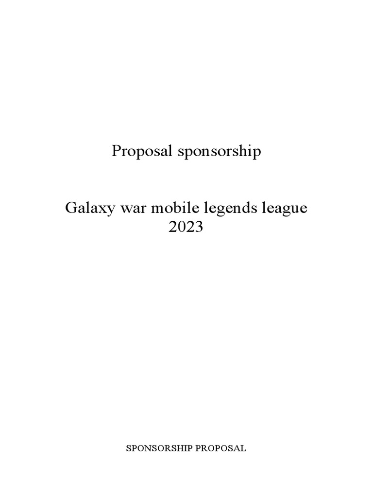 Proposal Sponsorship Turnamen MLBB 2023 | PDF | Pengelolaan Keuangan ...
