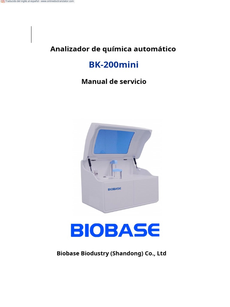 Manual de Servicio BK-200 Mini Español PDF | PDF | Residuos | Quemar
