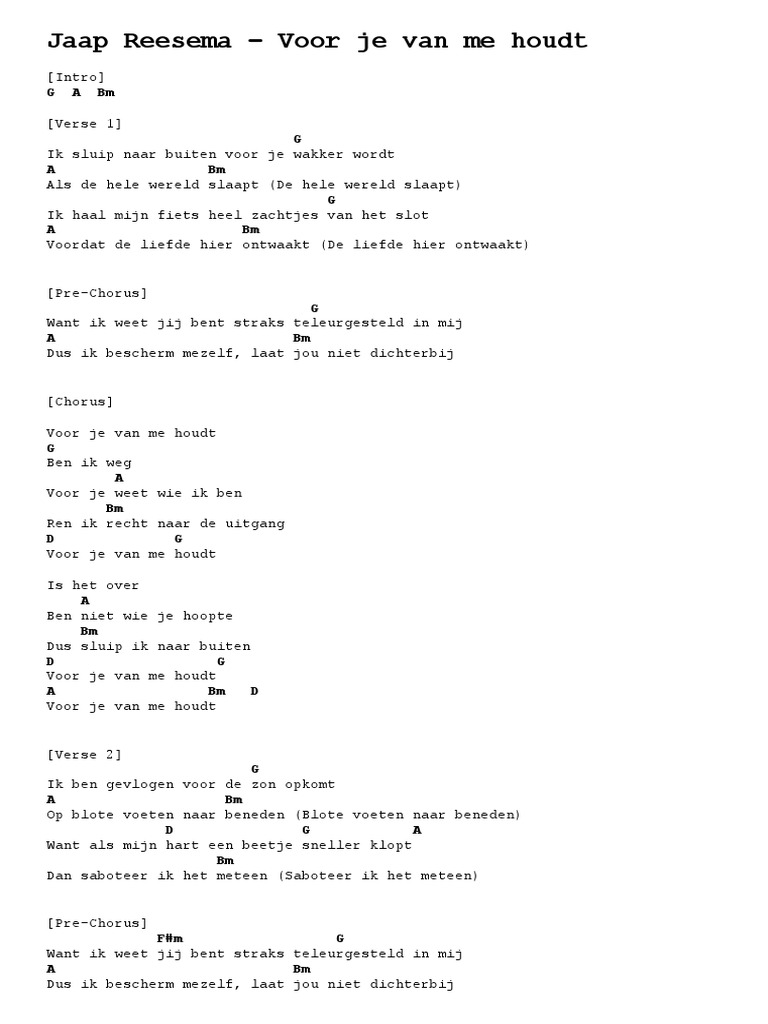 Jaap Reesema - Voor Je Van Me Houd | PDF