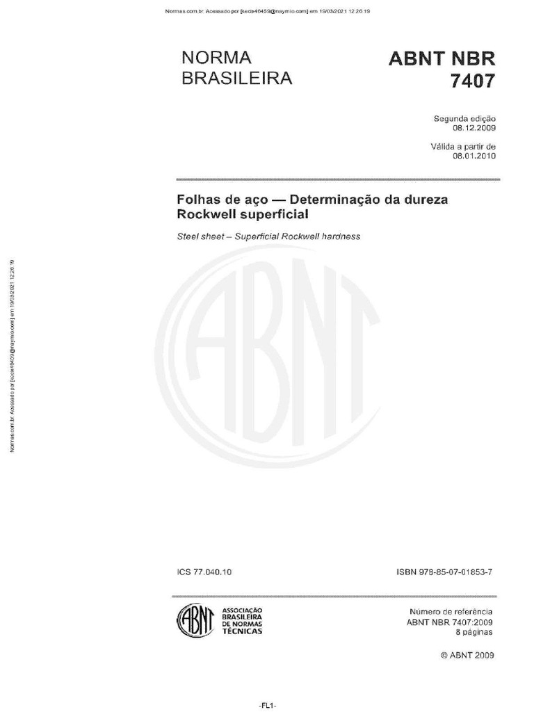 NBR 7407 | PDF