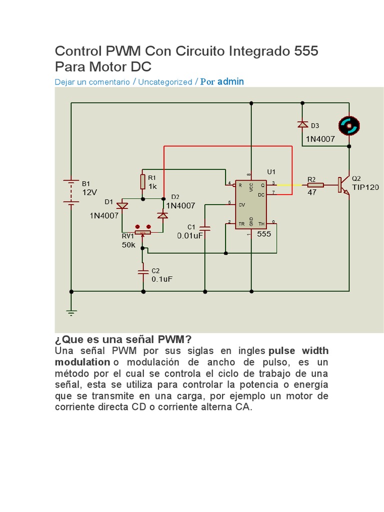 Control PWM Con Circuito Integrado 555 para Motor DC: ¿Que Es Una Señal ...