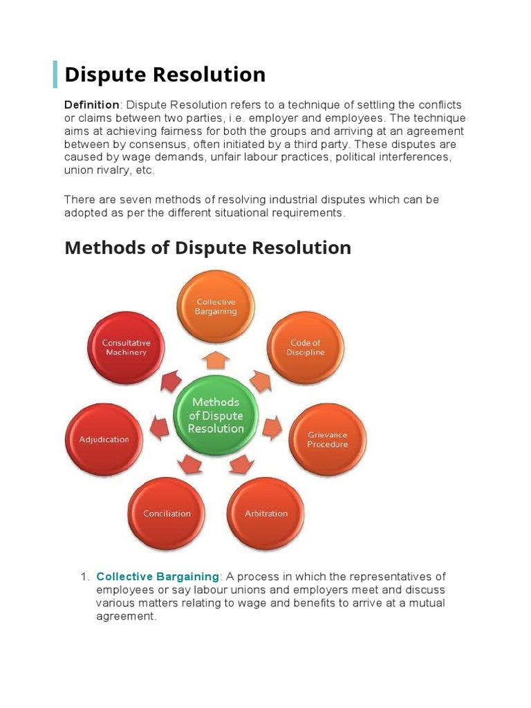 Dispute Resolution | PDF | Labour Law | Strike Action