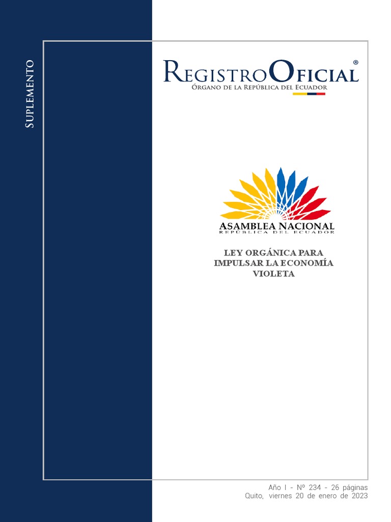 Ley Orgánica para Implementar La Economía Violeta | PDF | La violencia ...