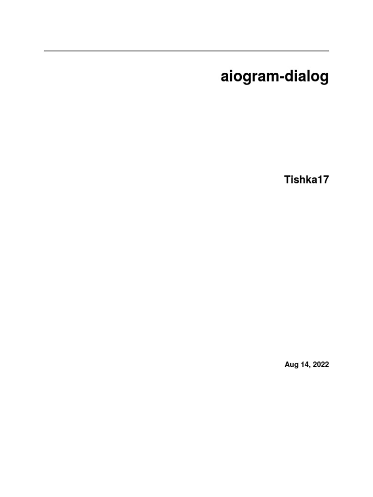 Aiogram Dialog | PDF | Button (Computing) | Html