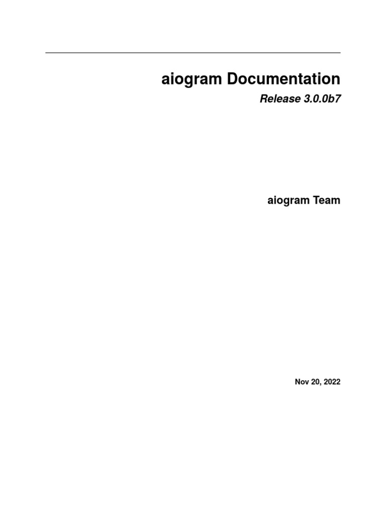 Aiogram Documentation | PDF | Art | Computers