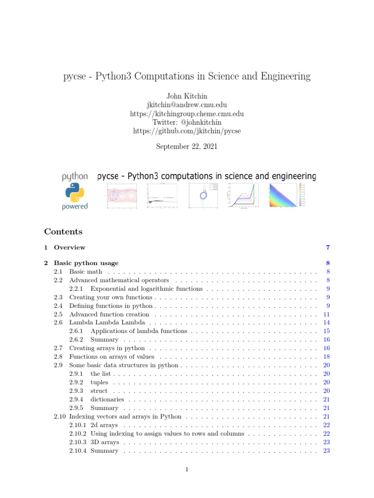 Pycse | PDF | Ordinary Differential Equation | Regression Analysis