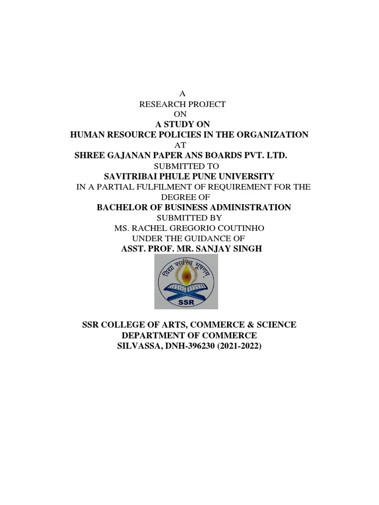 HR Major Project. (Internship and Company Study) | PDF | Methodology ...