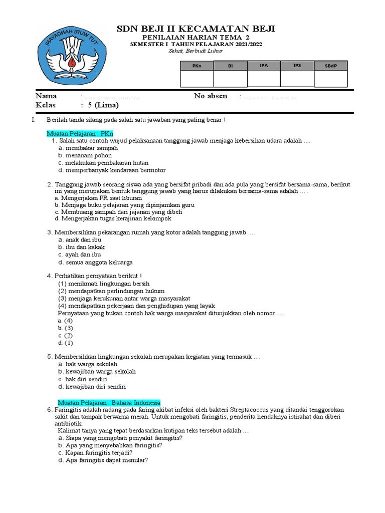 PH Tema 2 | PDF | Seni & Disiplin Bahasa | Kajian Bahasa Asing