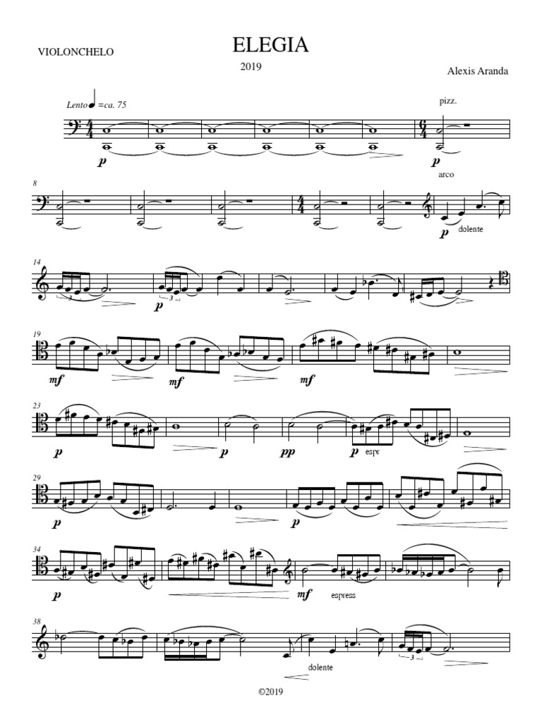 Elegia Parte de Cello | PDF