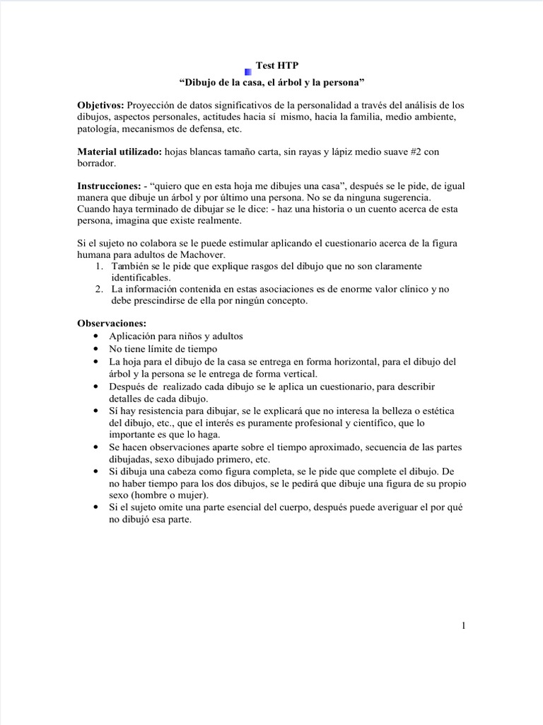 test-htp-manual | PDF | Las emociones | Depresión (estado de ánimo)