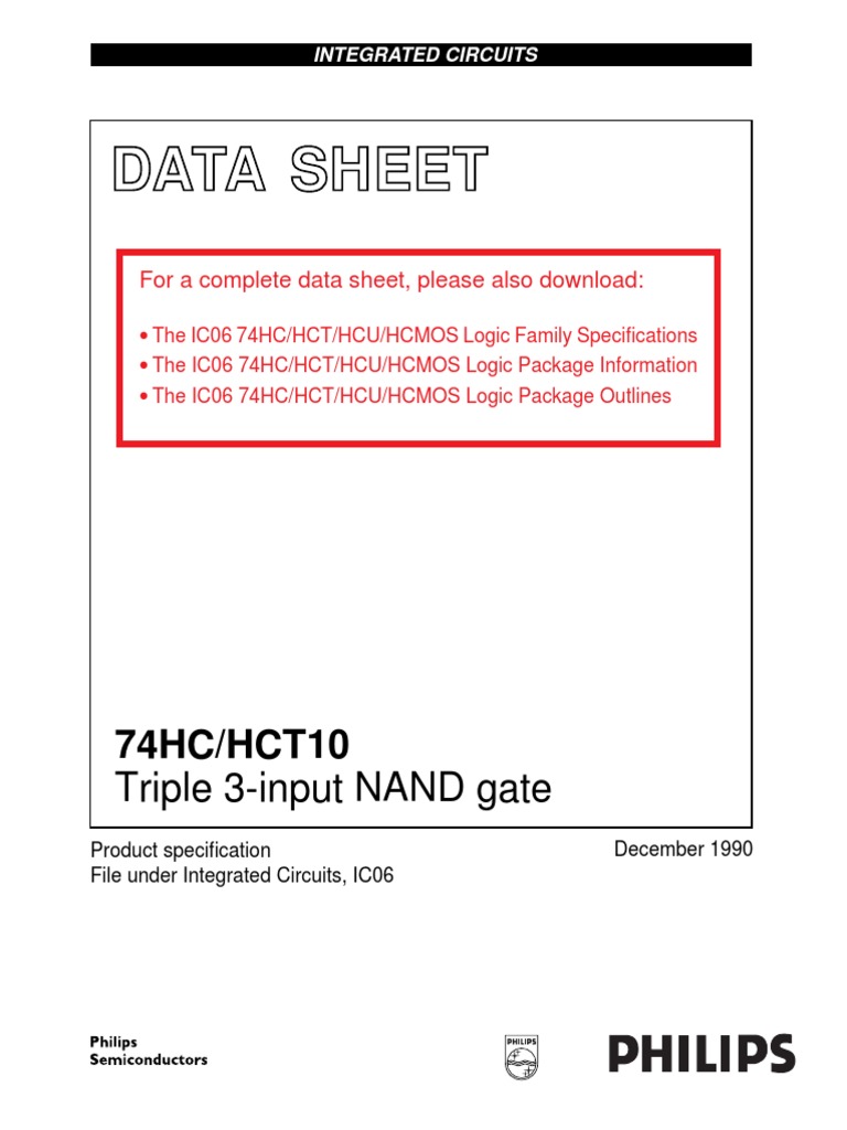 74HC/HCT10 Triple NAND Gate Datasheet | PDF
