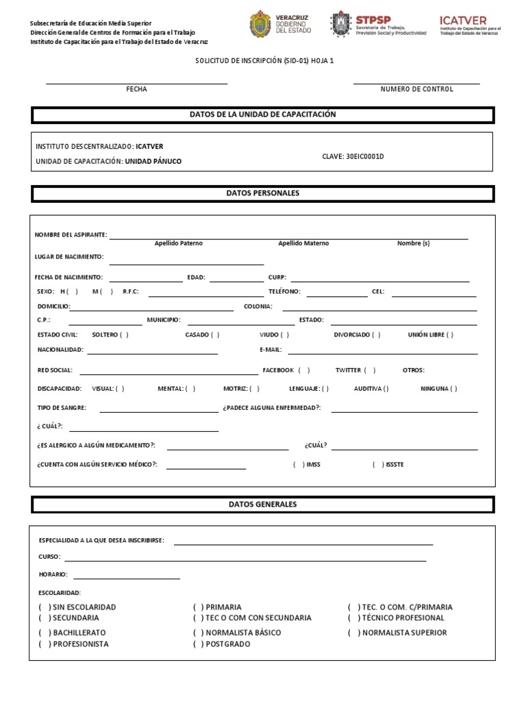 Solicitud de Inscripcion | PDF | Educación Secundaria