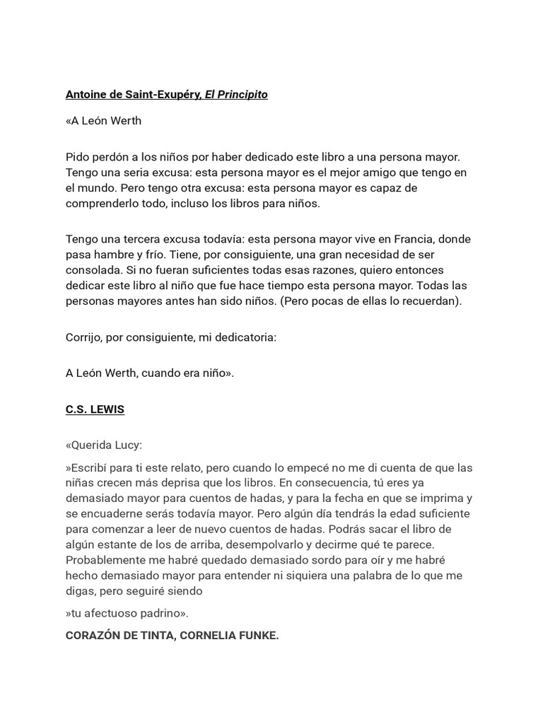 Ejemplos de dedicatorias para libros | PDF