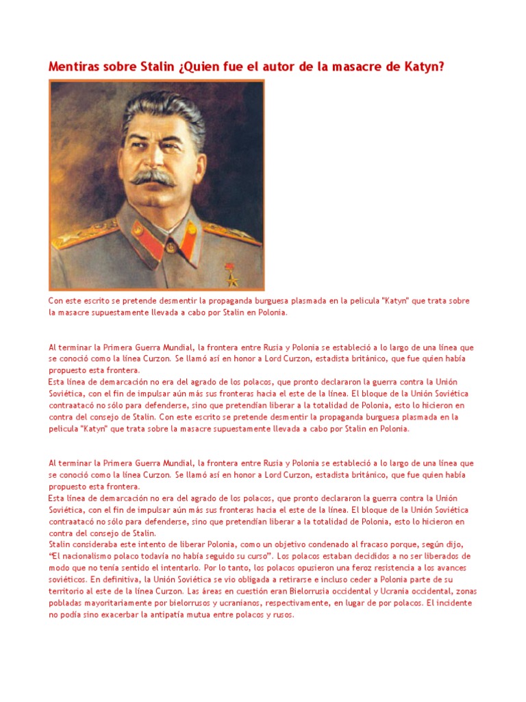 Stalin y la Masacre de Katyn | PDF | Alemania nazi | Polonia